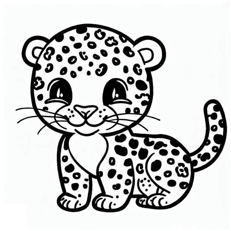 Coloriage Léopard Heureux télécharger et imprimer gratuit sur