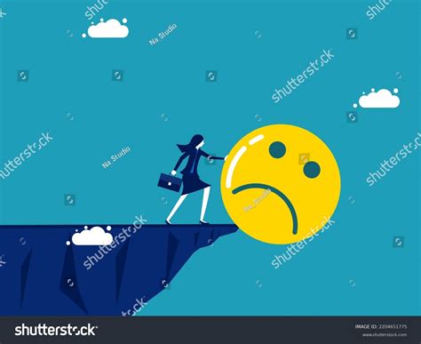 Eliminate Negative Thoughts Businesswomen Leave Negative Stock Vector