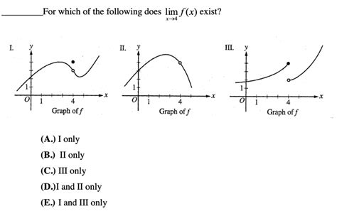 Solved For Which Of The Following Does Lim Fx Exist X 4