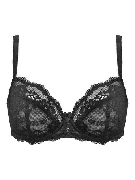 Pour Moi Fleur Non Padded Underwired Balconette Bra Black Very