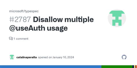 Disallow Multiple UseAuth Usage Issue 2787 Microsoft Typespec GitHub