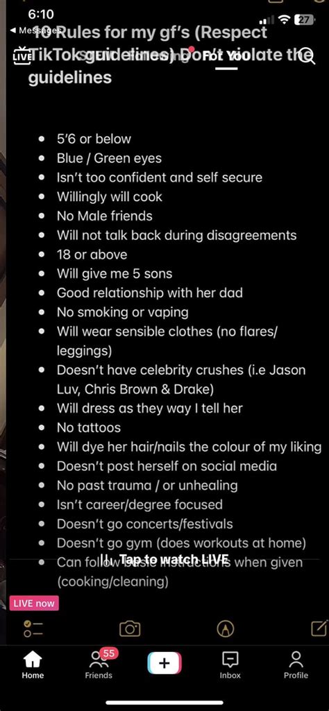 “ten Rules For This Guys Gf”… R Choosingbeggars