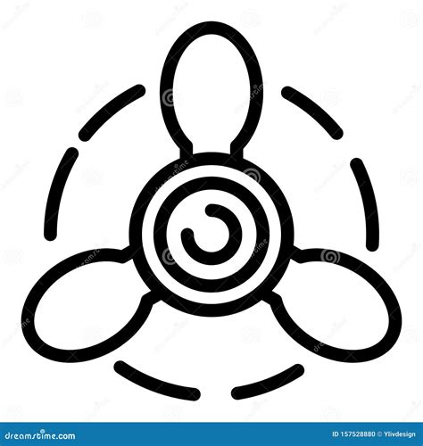 Airplane Propeller Front View Icon Outline Style Stock Vector