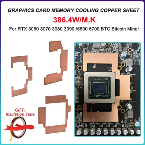 Gpu Ram Copper Heat Sink For Radiator Memory Miner Btc Rtx 3060 3070