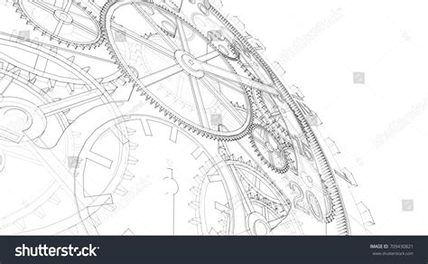 Clock Mechanism Drawing Images Stock Photos Vectors Shutterstock