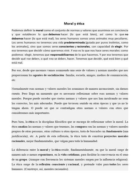 Moral Y Ética Pdf Moralidad Teorías Filosóficas