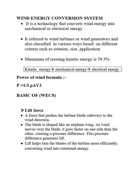 Wind Energy Conversion System Wecs Pdf Wind Power Wind Turbine