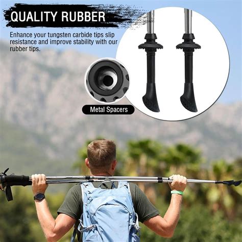 10pcs Trekking Pole Tips Accessories Set Hiking Stick Tip Protectors