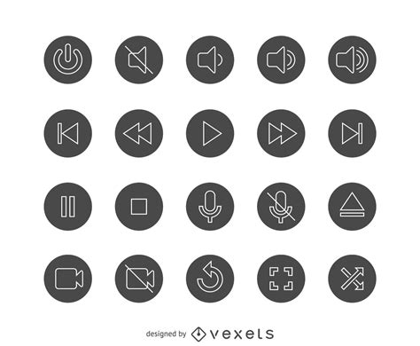 Descarga Vector De Conjunto De Iconos De Interfaz De Usuario
