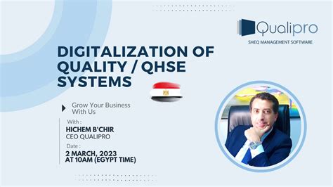 Webinar Digitalization Of The Qualityqhse System In Egypt Qualipro