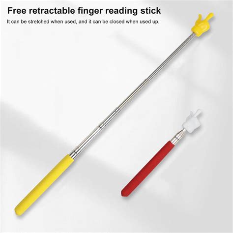 4pcs Pointing Sticks Extendable Handle Flexible Finger Shape Anti Slip Sweat Proof Teaching