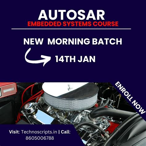 New Batch Starting On 14th Jan 2024 Autosar Embedded Systems
