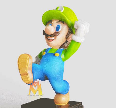Stl File Luigi Super Mario Bros V2 Fanart Standing Pose Game Mascot