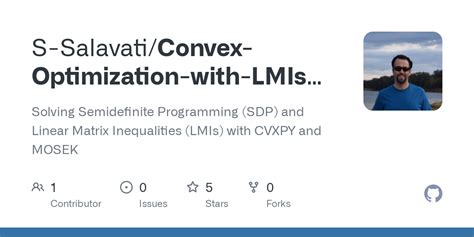 github s salavati convex optimization with lmis in python solving semidefinite programming