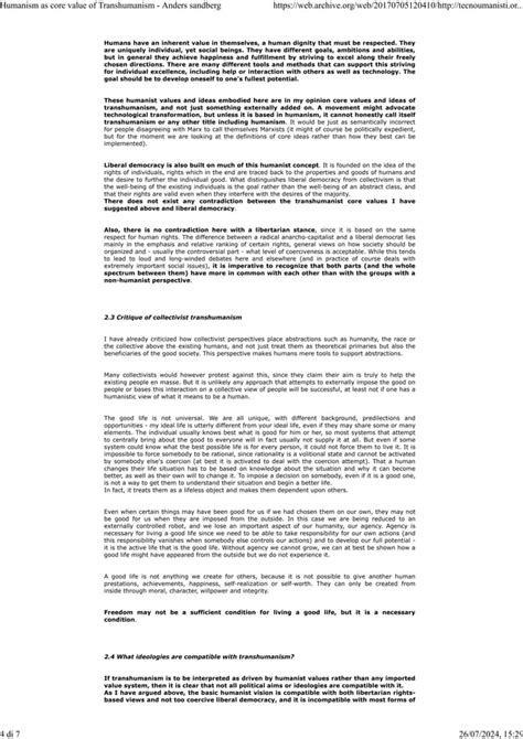 Humanism As Core Value Of Transhumanism Anders Sandberg Pdf