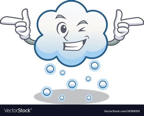 Wink Snow Cloud Character Cartoon Royalty Free Vector Image