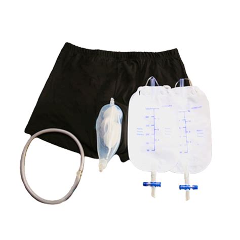 Reusable Silicone Urinal Bag For Men With Catheter Holder Shorts In