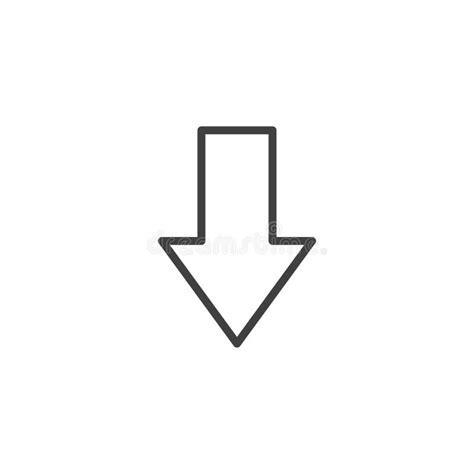 Down Arrow Line Icon Stock Vector Illustration Of Sign 303926379