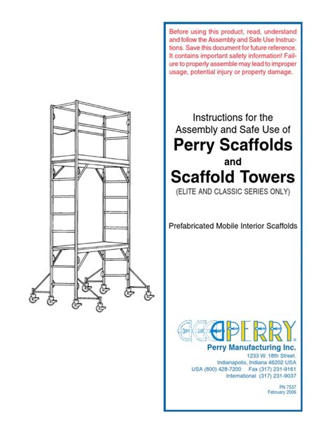 02 7 Instuctions On Safe Use Of Perry Scaff Pdf Scaffolding Stairs