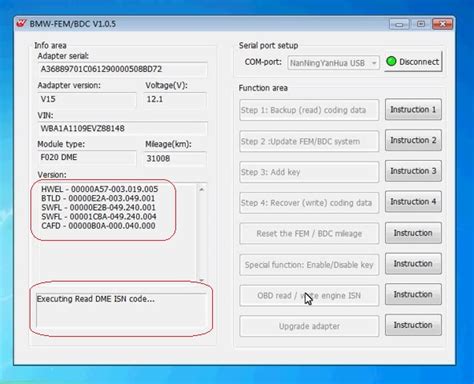 OBD Read Write Engine ISN With Yanhua BMW FEM BDC V1 0 5 UOBDII