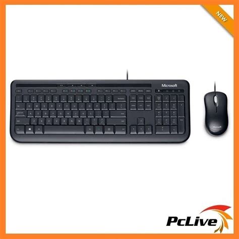 Microsoft Wired Desktop USB Keyboard Mouse Spill Resistant Media Center Key PCLIVE Computer