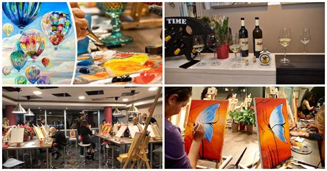 3 часа рисуване с акрилни бои върху платно с напътствия от художник плюс чаша вино разграбена