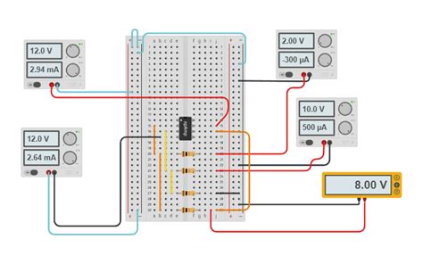 Circuit Design Amplificador Subtrator Tinkercad