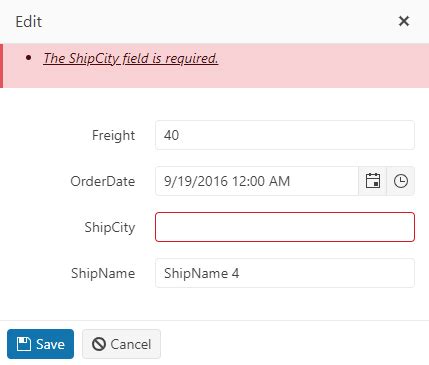 ASP NET Core Showing A Validation Summary In A Grid Popup Telerik UI