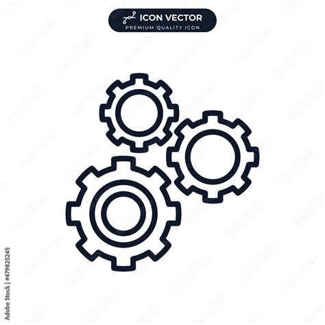 Setting Gear Icon Symbol Template For Graphic And Web Design Collection