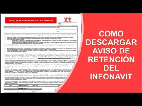 Como Descargar La Carta De Retención Del Infornavit Youtube