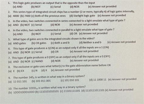solved 1 this logic gate produces an output that is the