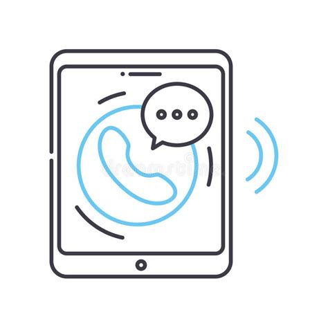 Mobile Communication Line Icon Outline Symbol Vector Illustration Concept Sign Stock Vector