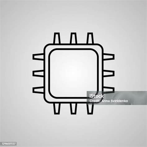 Cpu 計算機處理器向量圖線性符號向量圖形及更多中央處理器圖片 中央處理器 互聯網 保安 Istock