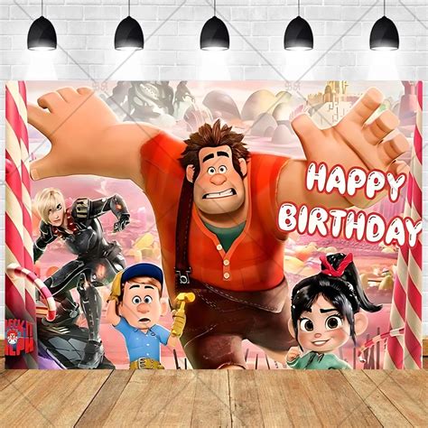 Wreck It Ralph Party Backdrop Happy Birthday Banner Wreck It Ralph