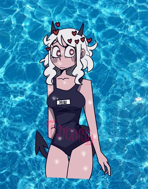 Modeus With A Japanese Swimsuit Art By Me Rhelltaker