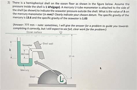 Solved There Is A Hemispherical Shell On The Ocean Floor As