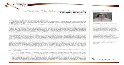 La “explosión” Cámbrica Formas De Transición Keith B · El “Árbol