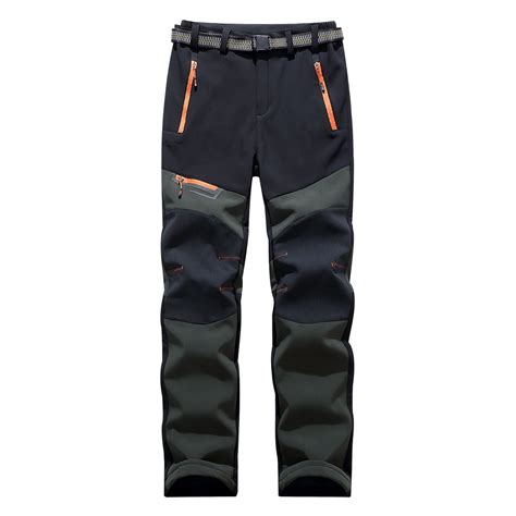Mens Snow Ski Cargo Pants Winter Warm Sherpa Lined Outdoor Waterproof