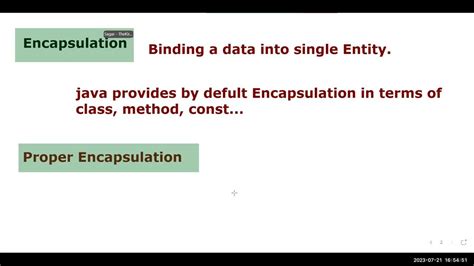 Encapsulation In Java With Example Youtube