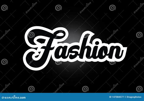 Black And White Fashion Hand Written Word Text For Typography Logo Icon