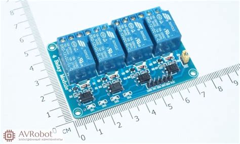 Модуль реле 4 х канальный для Arduino с оптронной изоляцией 12В Low