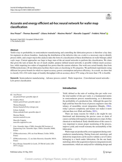 Pdf Accurate And Energy Efficient Ad Hoc Neural Network For Wafer Map Classification