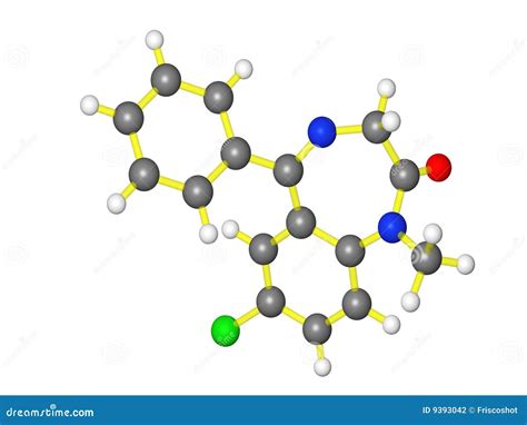 Diazepam Molecular Structure Isolated On White Stock Illustration 117063484