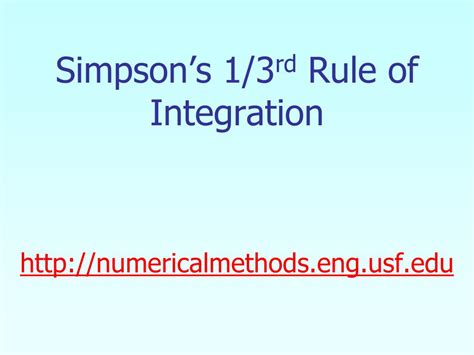 ppt simpson s 1 3 rd rule of integration powerpoint presentation