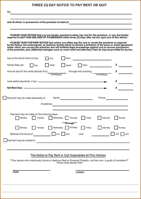 3 Day Notice To Quit California Template Template 2 Resume Examples