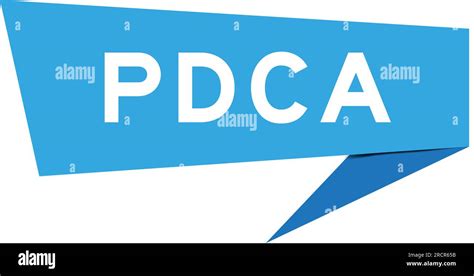 Blue Color Speech Banner With Word Pdca Abbreviation Of Plan Do Check
