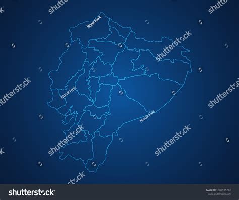 Vector Map Ecuador Abstract Blue Line Stock Vector Royalty Free