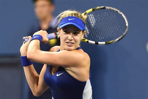 Download Eugenie Bouchard And Her Tennis Racket Wallpaper