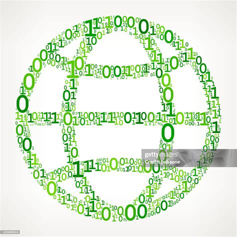 Globe Binary Code Zero One Vector Illustration High Res Vector Graphic