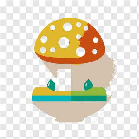 Cute Mushroom Icon On A White Desktop Vector A Simplistic Colorful